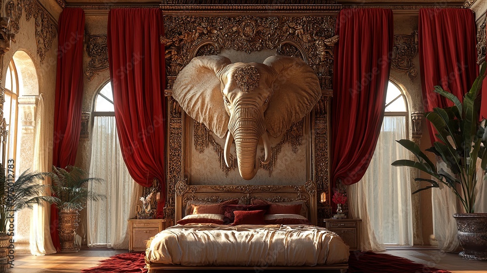 Elevate Your Space: Stunning Elephant Sculpture Wall Art Above a Plush ...