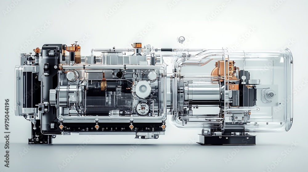 A clear, detailed image of an industrial integrated generator on a ...