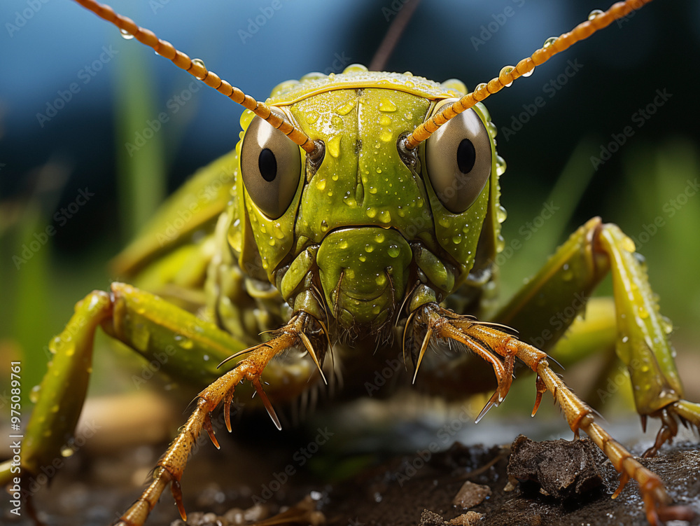 Grasshopper in the wild. Beautiful extreme close-up. Printable photo ...