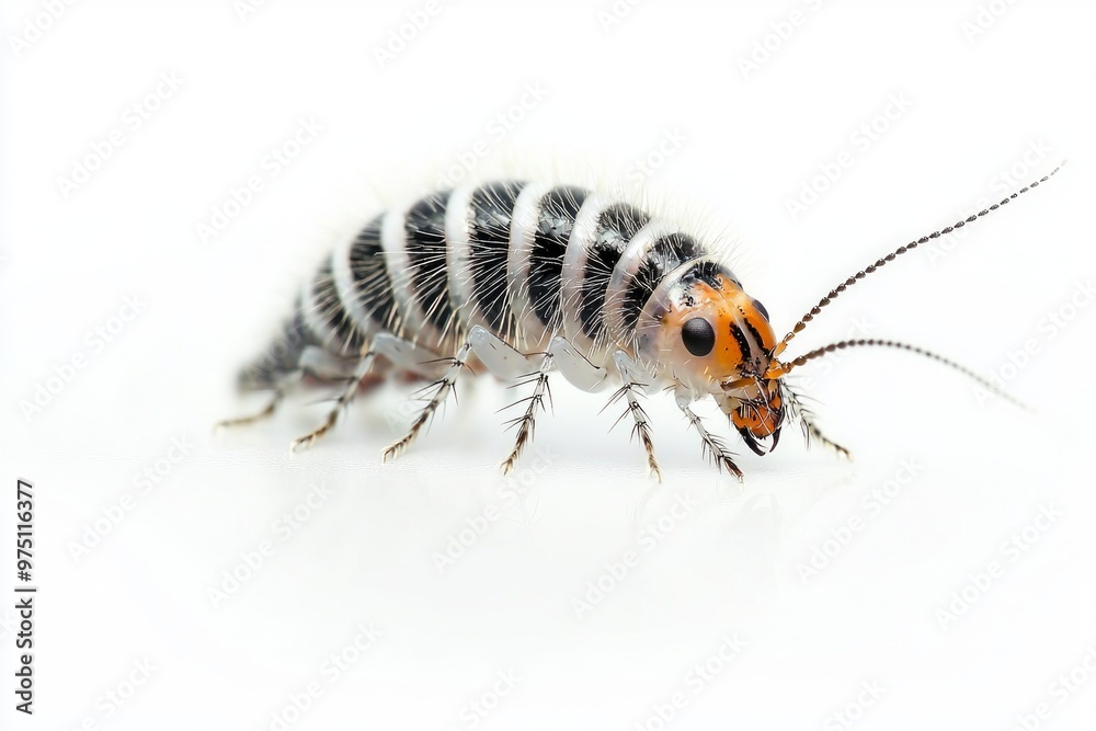 firebrat moves meticulously along a clean white surface, revealing its ...