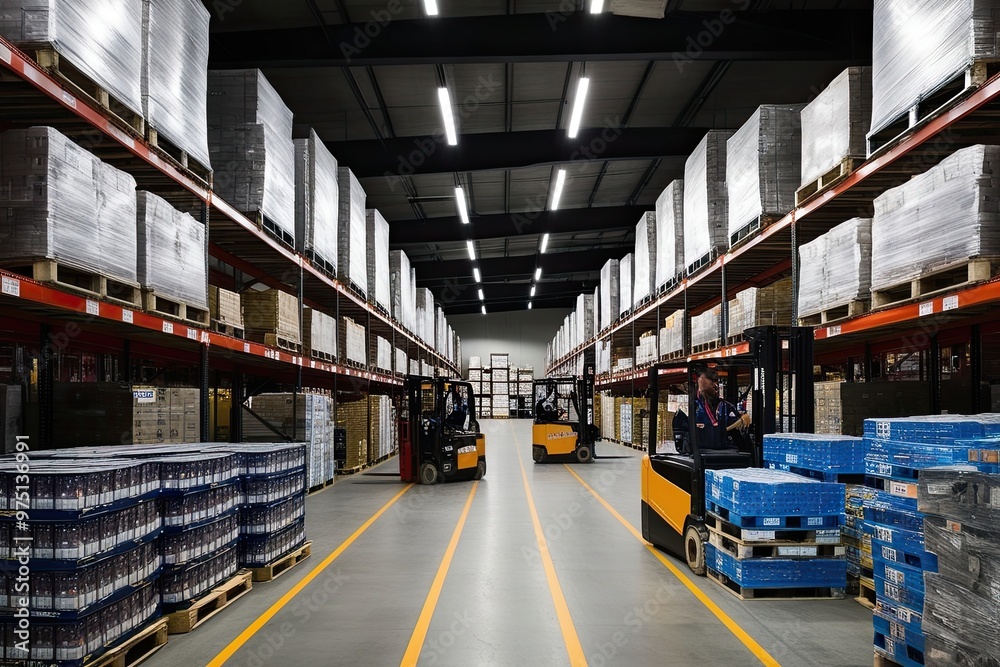 Comprehensive Retail Distribution Center with Fully Stocked Shelves ...