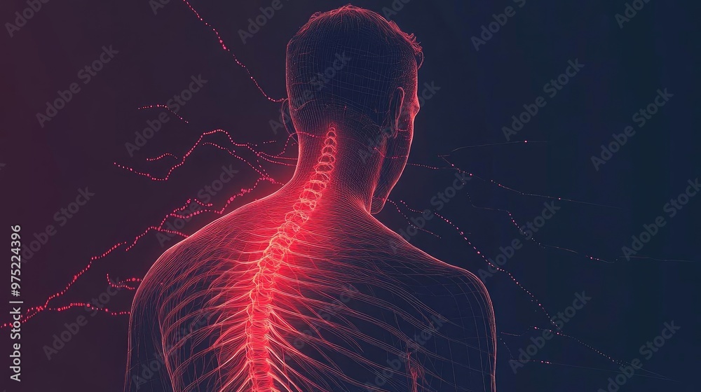 An artistic representation of the human spine, highlighting its ...