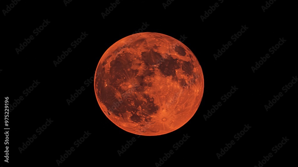 The planet Mars depicted in vivid red, highlighting its characteristic ...