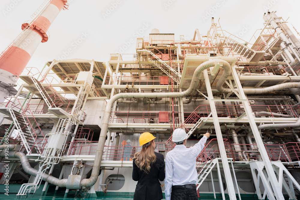 Wide-angle photograph of a nuclear power plant and its team of expert ...