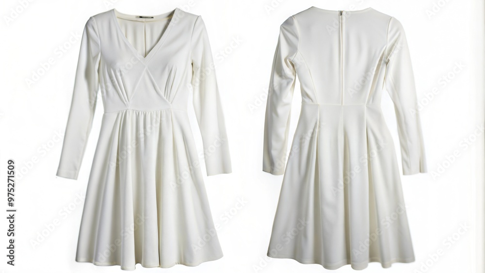Blank white dress template.Blanks for mockup of women's clothing.Mockup ...