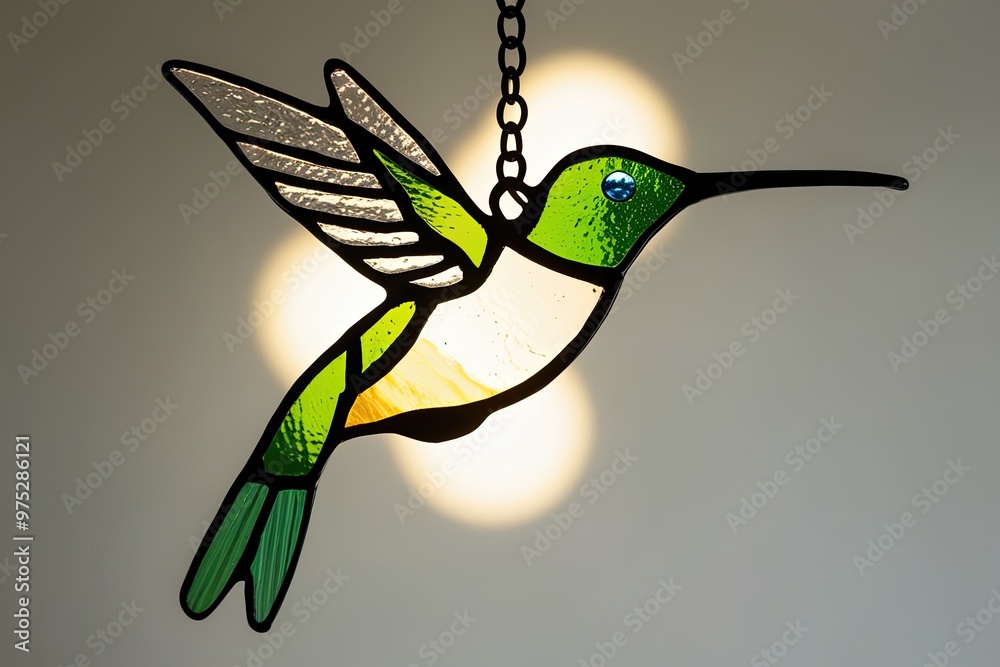 Radiant Stained Glass Hummingbird as a Vibrant Emblem of Happiness and ...