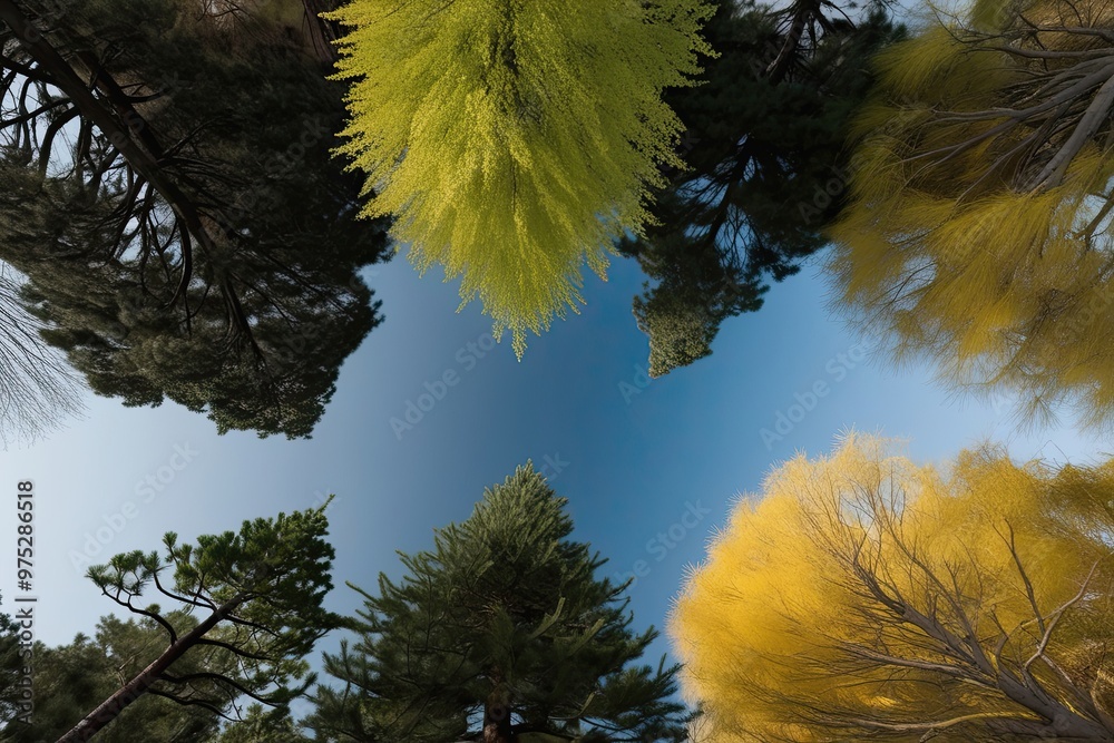 Aerial Perspective of Tilia cordata Black Wood and Yellow Pine Trees ...