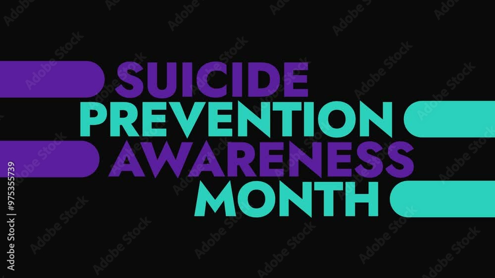 Suicide Prevention Awareness Month colorful motion graphics seamless ...