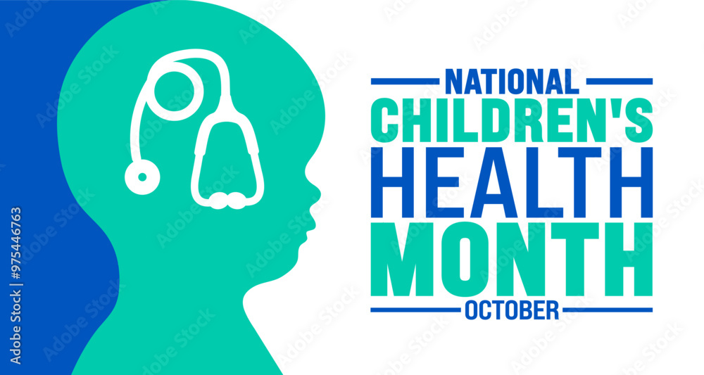 National children's health month background or banner design template ...