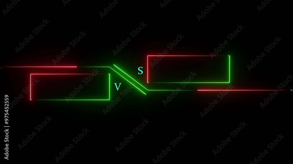 Versus Animation, rectangle and Vs text neon Animation, versus match ...