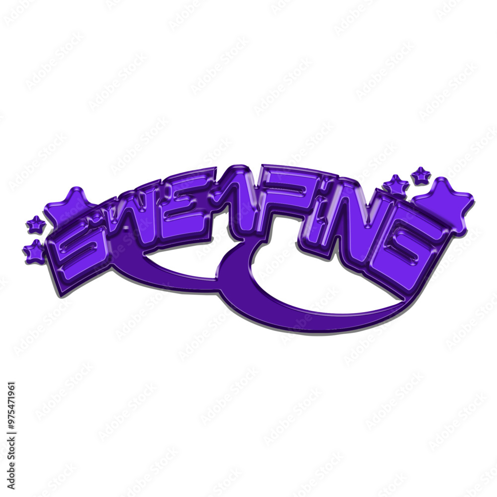 Logo Type Y2K of chrome elements typography, streetwear in Y2K style. Vector abstract y2k ...