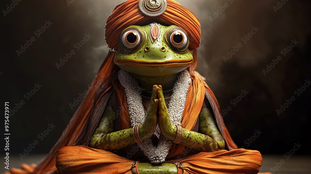 Pepe the Frog in Hindu Attire. This image features the popular meme ...