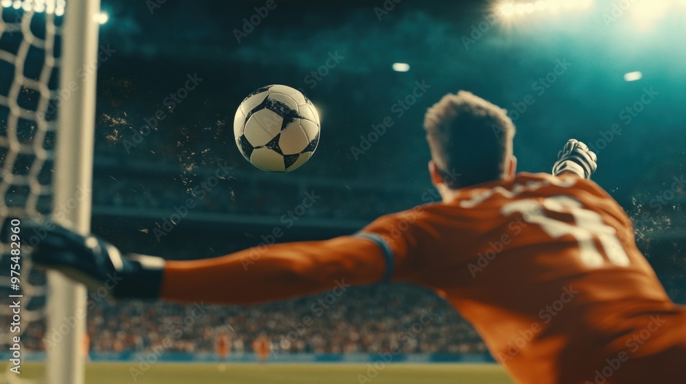 Dynamic Soccer Kick: A Perfect Strike Amidst Electrifying Stadium ...