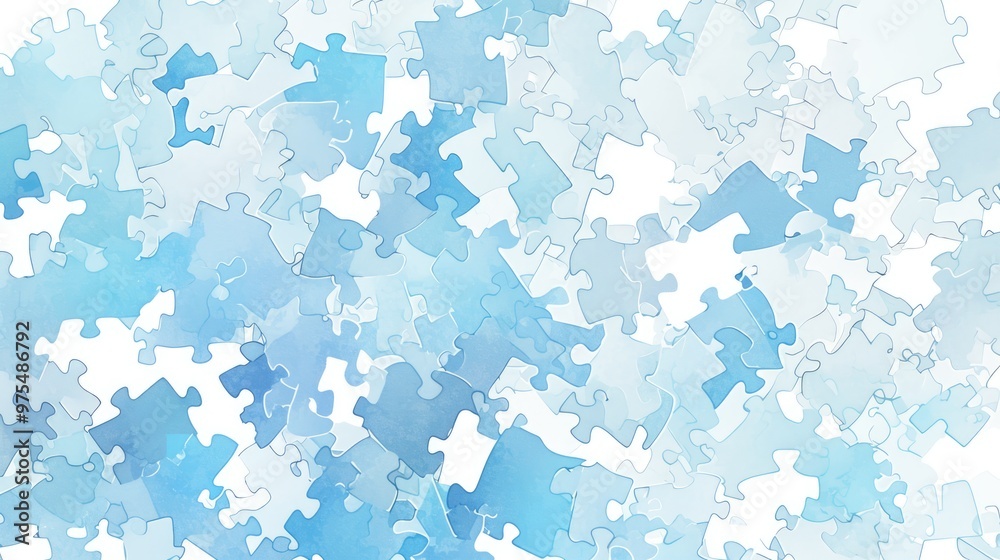Vector illustration of a jigsaw puzzle background featuring 60 pieces ...