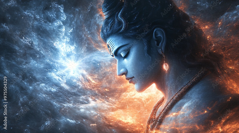 Lord Shiva, the Destroyer and Creator: A digital painting of Lord Shiva ...