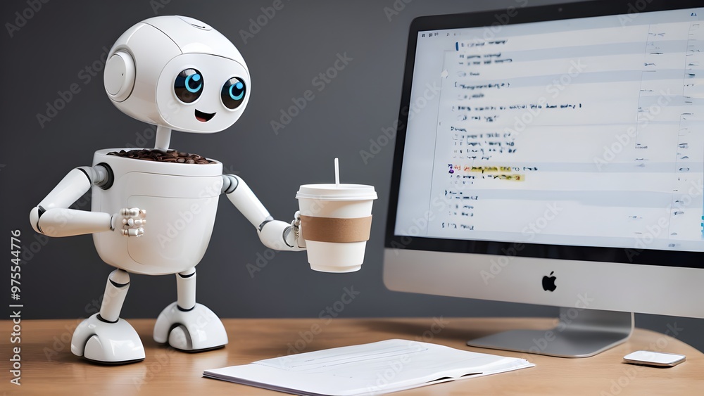 quirky, round AI bot with a floating head and tiny limbs holding a ...