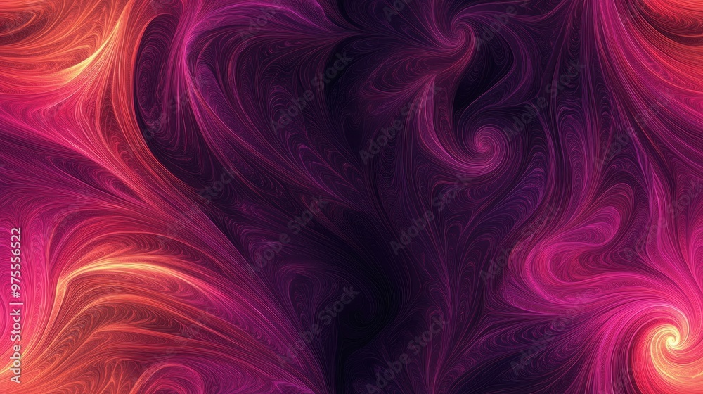 Beautiful fractal design generated by computer Abstract spirals create ...