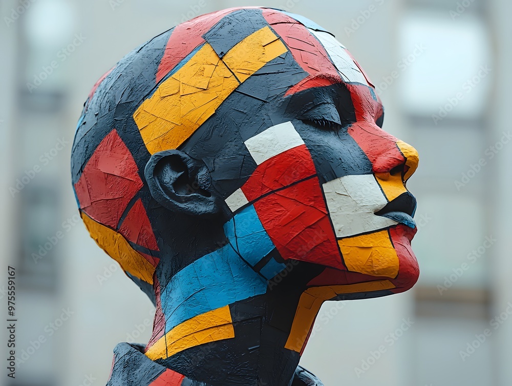 Graffiti-inspired patterns cover a 3D human figure, creating a striking ...