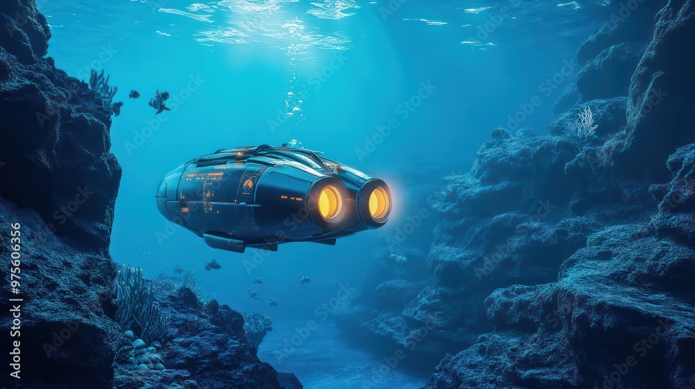 Technology in underwater exploration, with advanced submersibles and AI ...