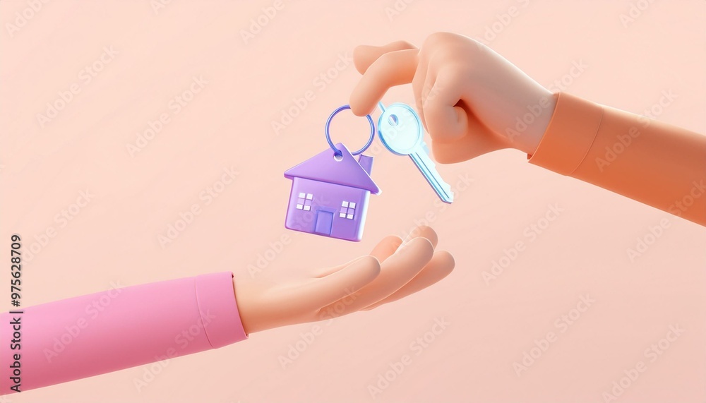 House Key Exchange Between Hands – Symbolic of House Sale or Purchase ...