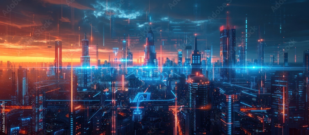 Futuristic fintech platform featuring a sleek and intuitive user interface dynamic data ...