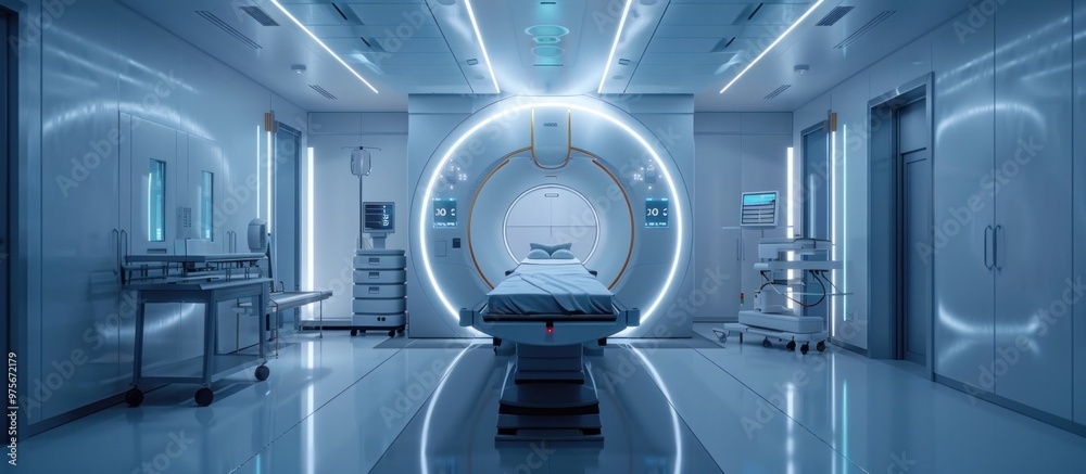Futuristic medical imaging equipment and technology in a contemporary ...