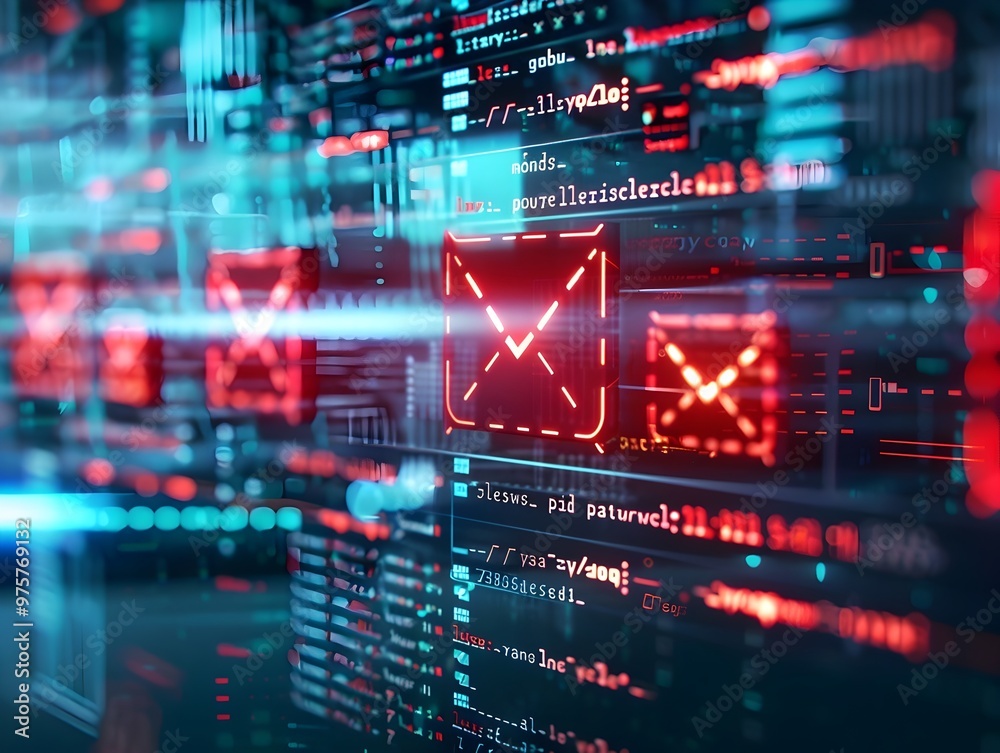 Simulated Phishing Attack Scenario on Computer Screen Depicting ...