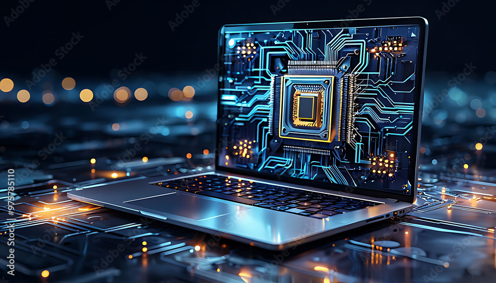 Futuristic integration of technology and connectivity. For Cover ...