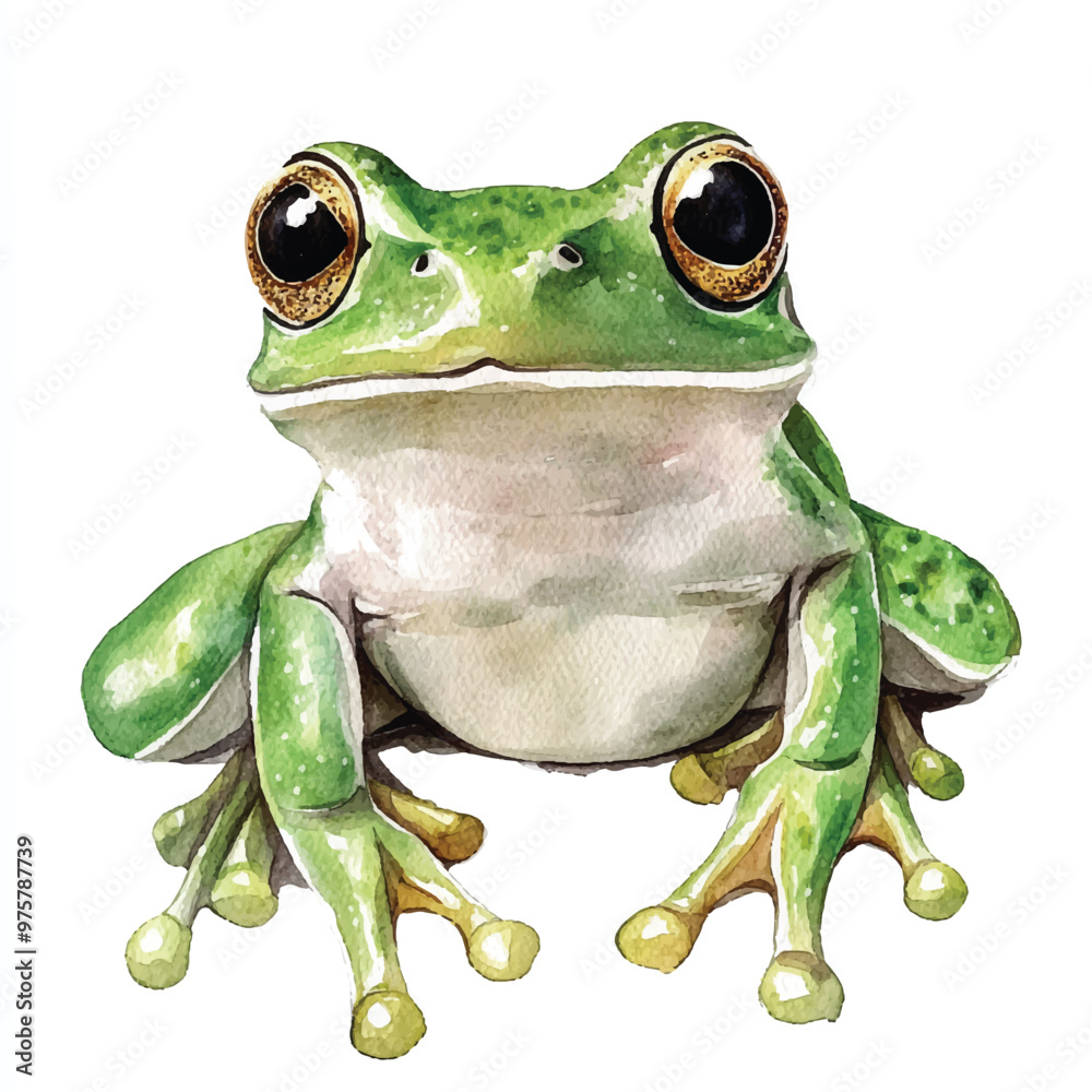 cute frog watercolor clipart illustration isolated Stock Vector | Adobe ...