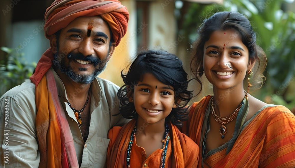Joyful Indian family celebration in front of their new home, capturing ...