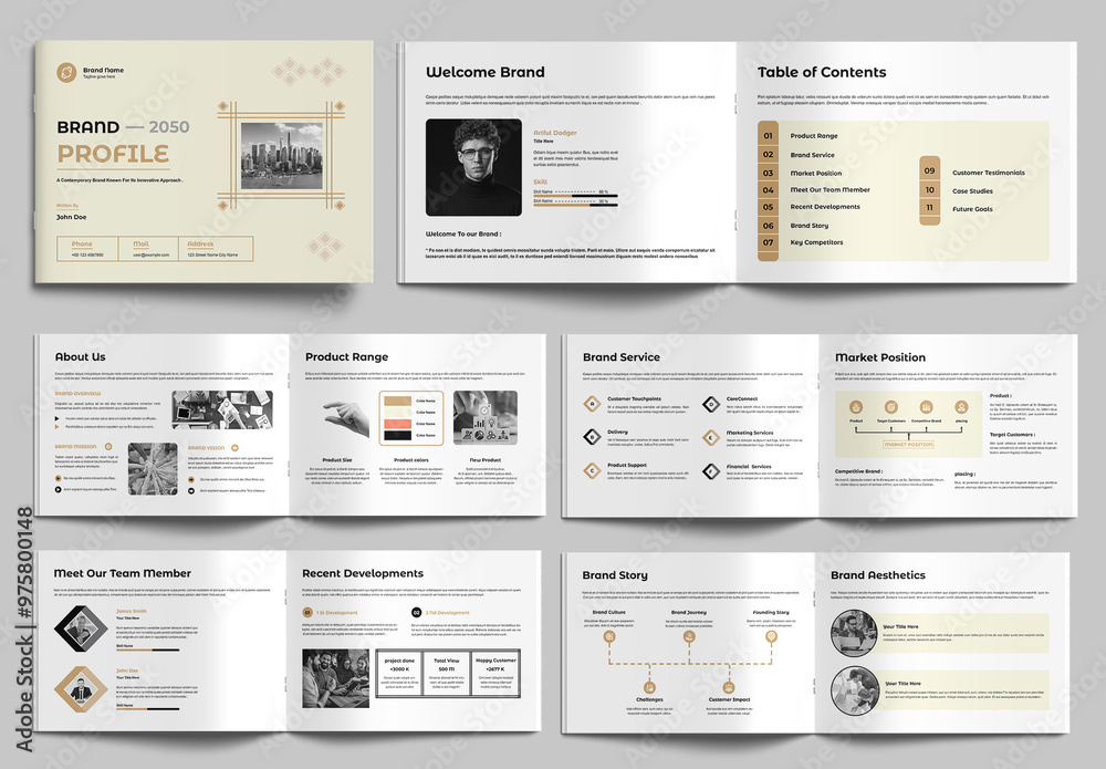 Creative Brand Profile Template Layout Stock Template | Adobe Stock