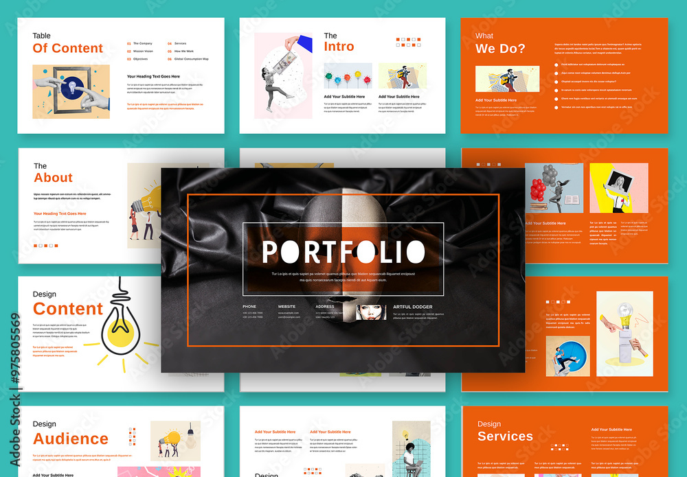 Portfolio Presentation Template Design Layout Stock Template | Adobe Stock