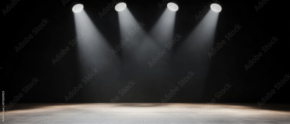 Theater stage with dramatic lighting, a sense of anticipation fills the ...