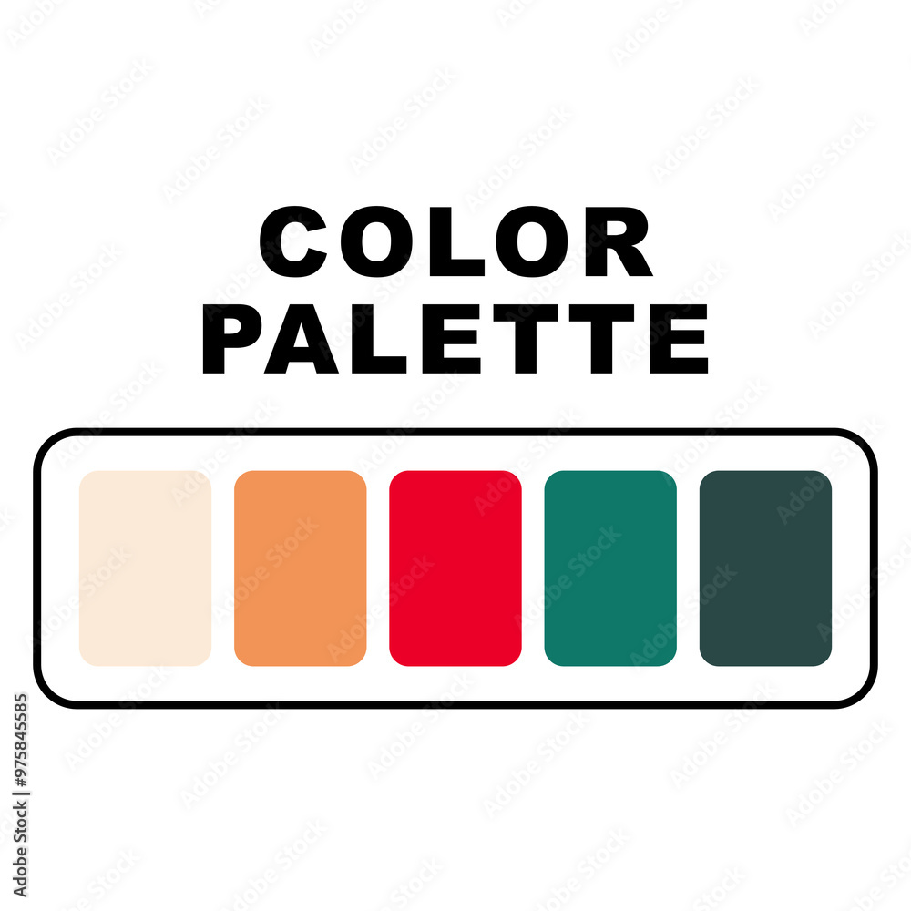Vector illustration with palette. Color matching palette. Fashion Trend ...