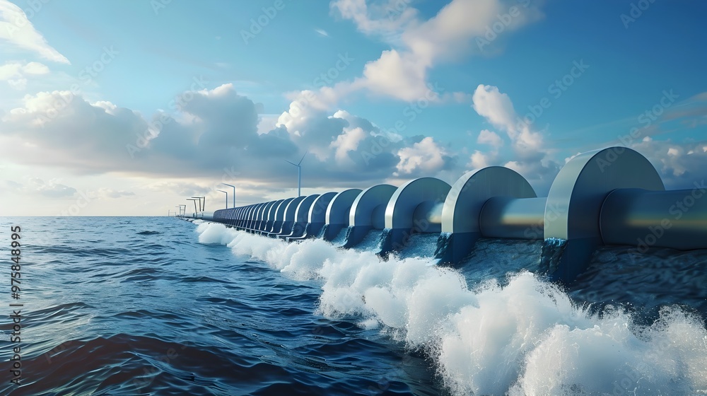 Tidal Power Plant With Labels