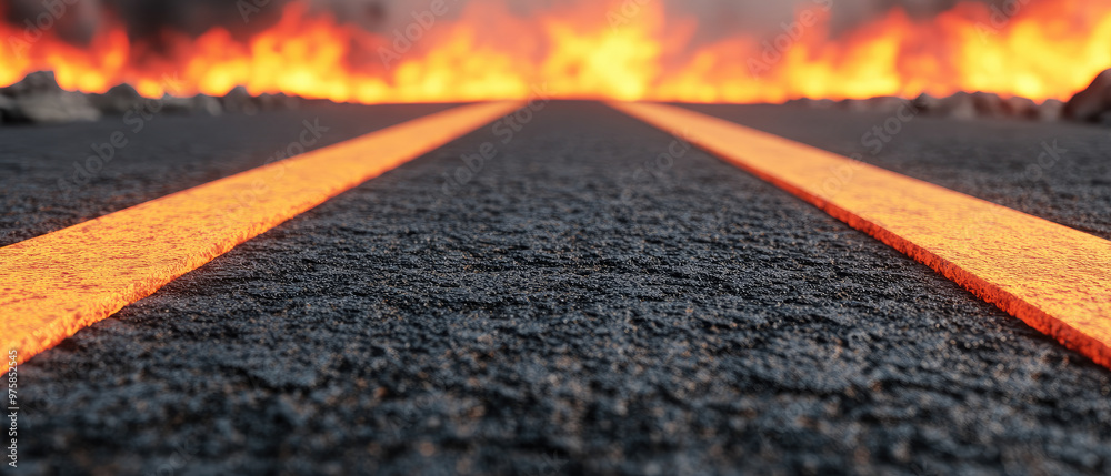Captivating image of heat haze rising from a scorching asphalt road ...