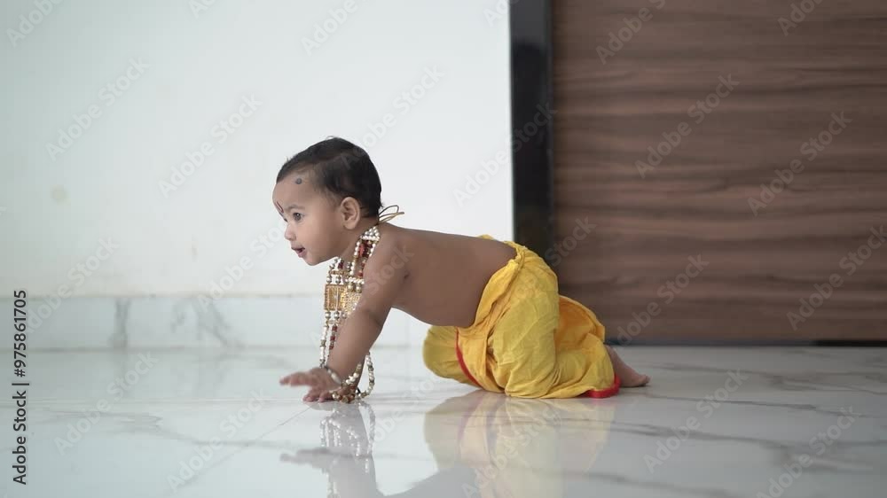 Baby in Krishna Costume, Baby Krishna in Traditional Outfit, Adorable ...