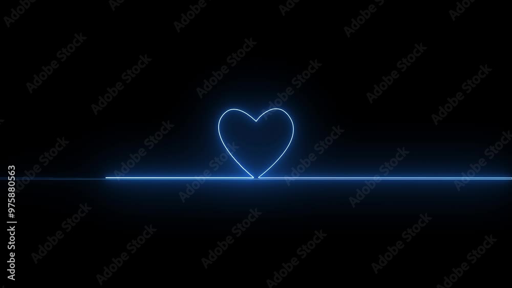 Neon heartbeat on tech background. 4k seamless loop animation ...