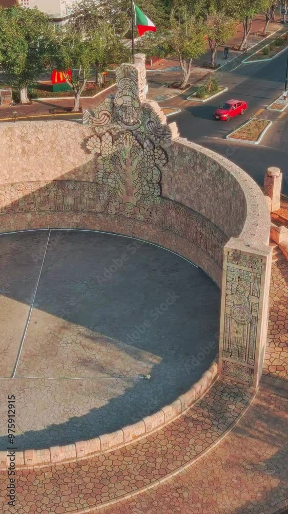 The Cuauhtemoc Monument is a large statue of the Aztec emperor ...