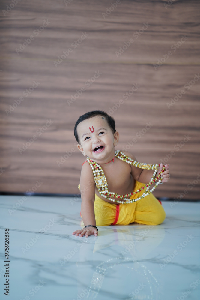 Baby in Krishna Costume, Baby Krishna in Traditional Outfit, Adorable ...