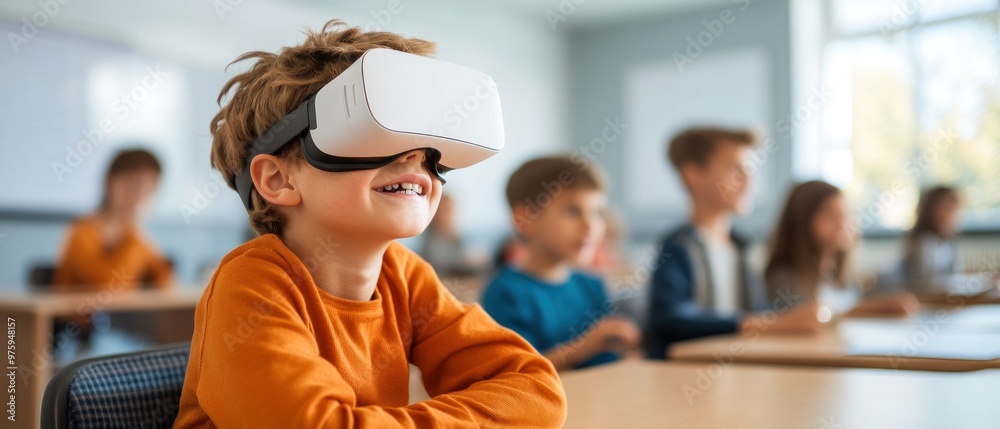Boy using visuals of multisensory brain-based learning activities, the ...