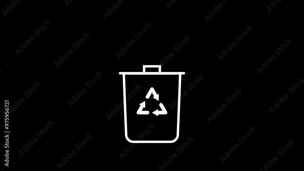 trash can icon green screen animated icon throw away trash green screen ...