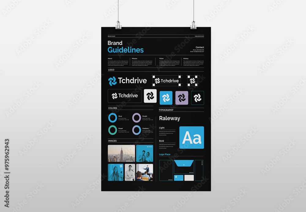 Design Brand Guidelines Poster Layout Stock Template | Adobe Stock