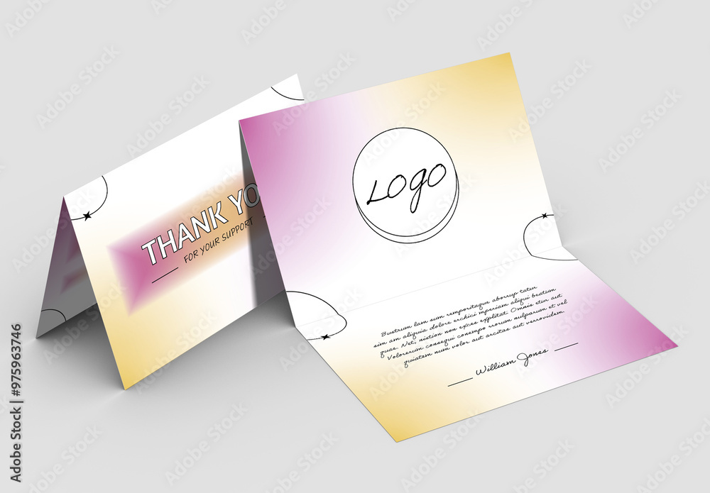 Modern Thank You Card Layout Stock Template | Adobe Stock