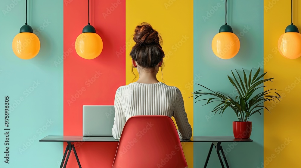 Telework people bento grid illustration set. Working from home 2D ...