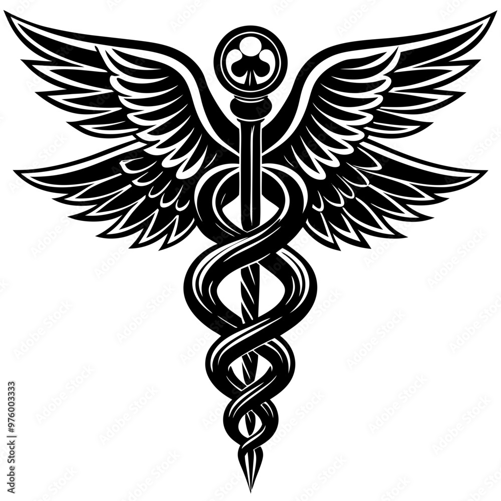 caduceus medical symbol.Emergency Services Star With Rod Of Aesculapius ...