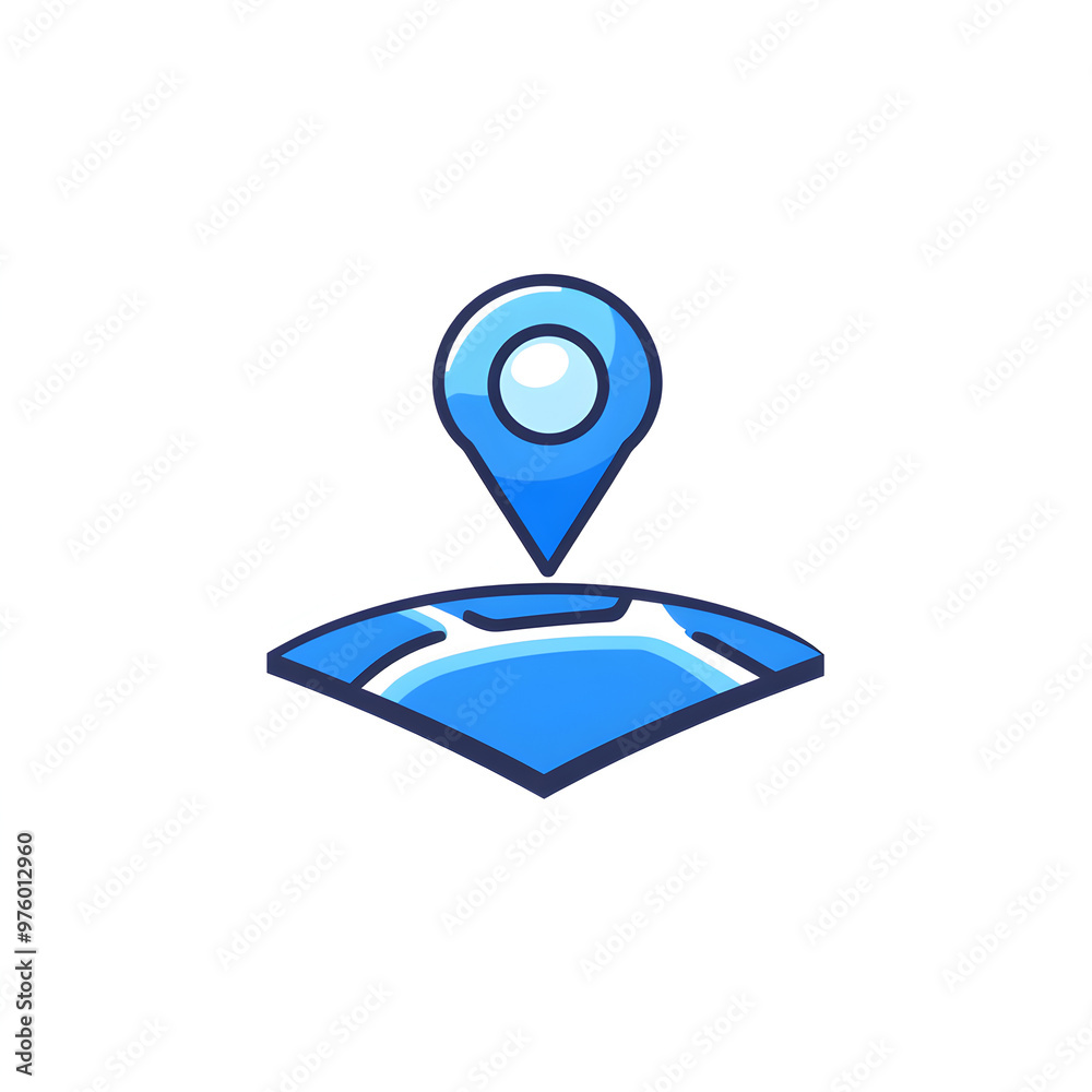 Blue location pin icon over a simplified map illustration, symbolizing ...