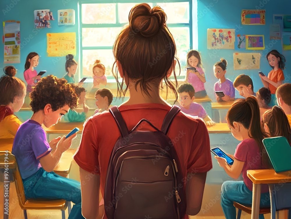 Teacher Struggling to Regain Attention of Distracted Classroom Stock ...