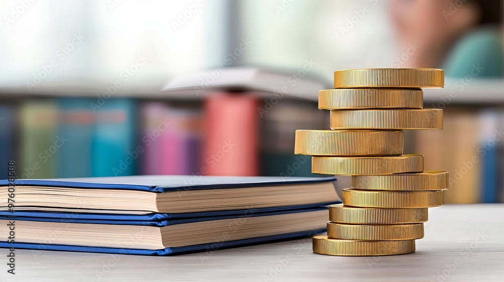 Rising prices in education illustrated with textbooks and a growing ...