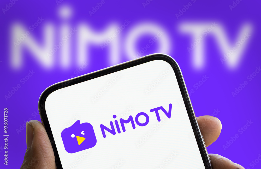 Dhaka, Bangladesh- 15 Sep 2024: Nimo TV logo is displayed on smartphone ...